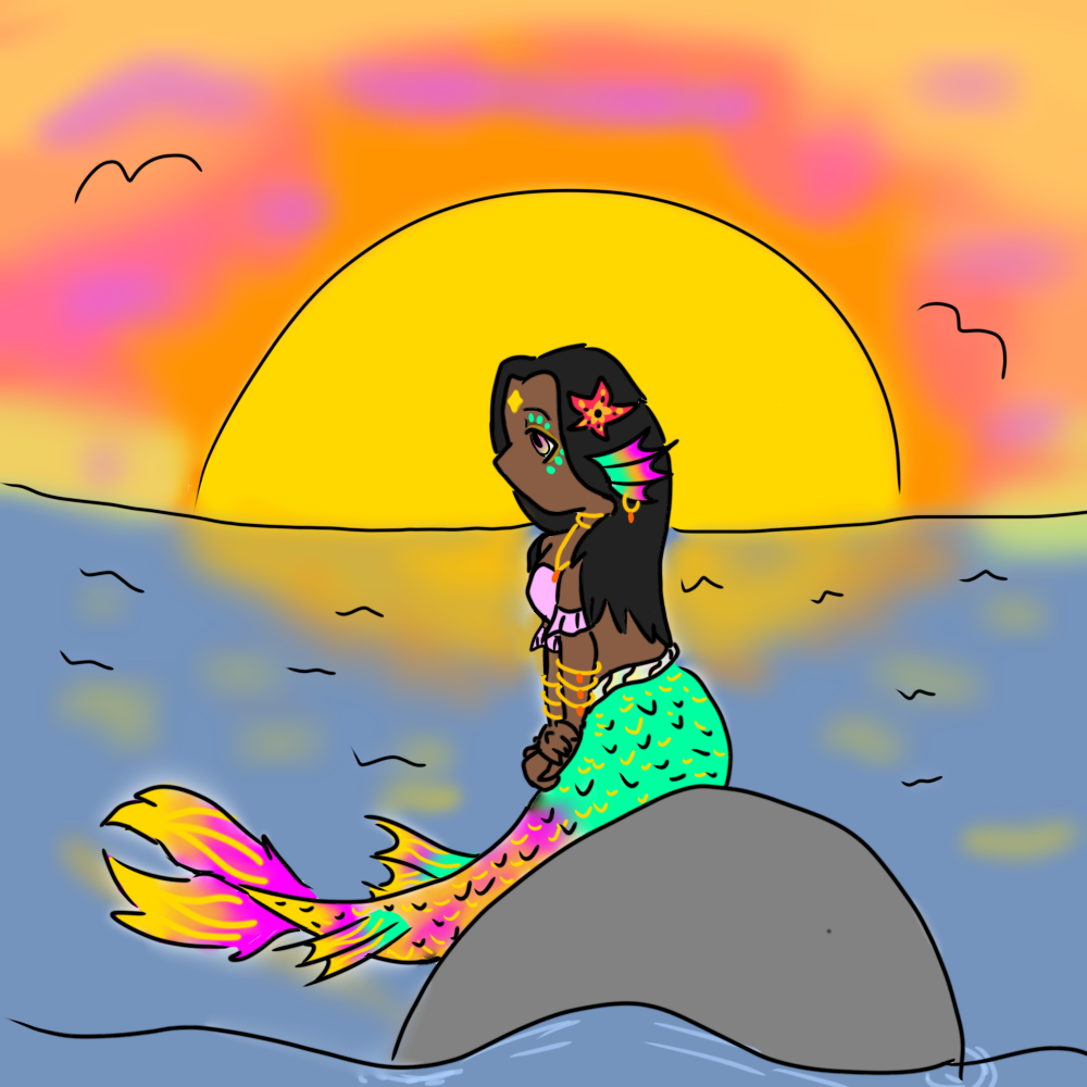 Mermaid in front of the horizon - ibisPaint