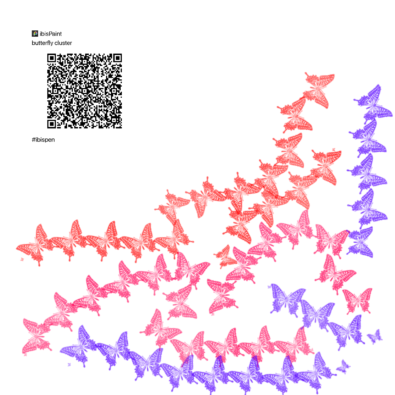 Butterfly cluster - ibisPaint