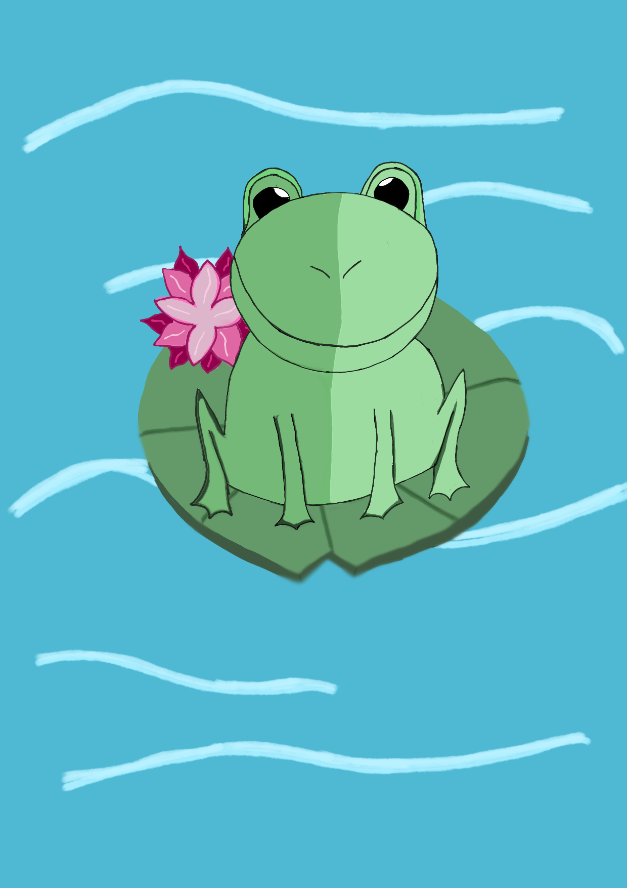 Floating Frog - ibisPaint