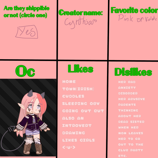 For hybrid high character sheet - ibisPaint