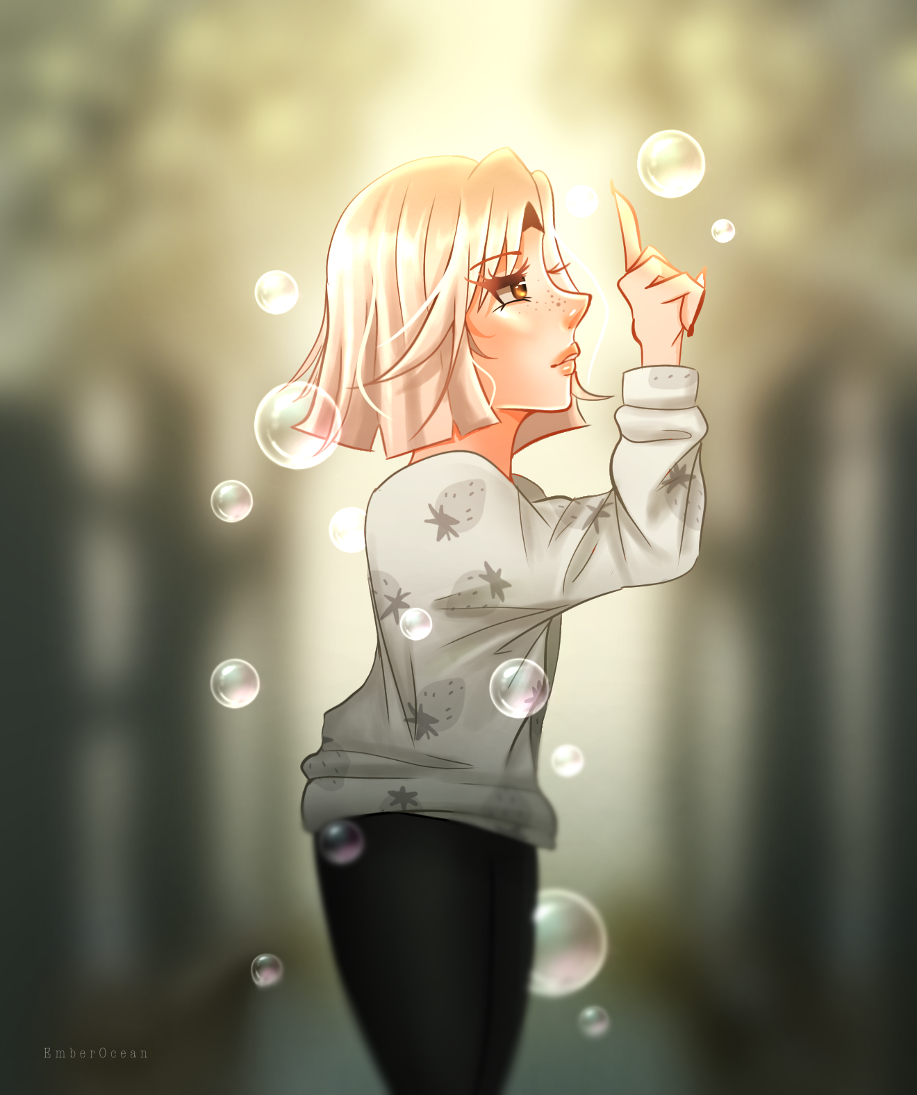 Chloe popping bubbles - ibisPaint