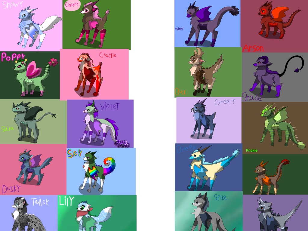 Here’s a collage of my dragons. - ibisPaint