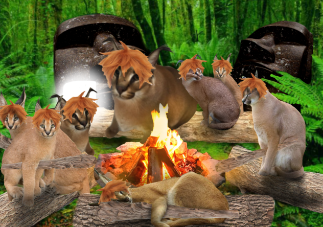 Raise a floppa in the past - ibisPaint