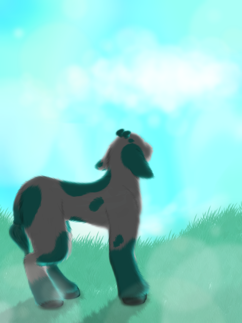 Sky cow (turquoise cow) - ibisPaint