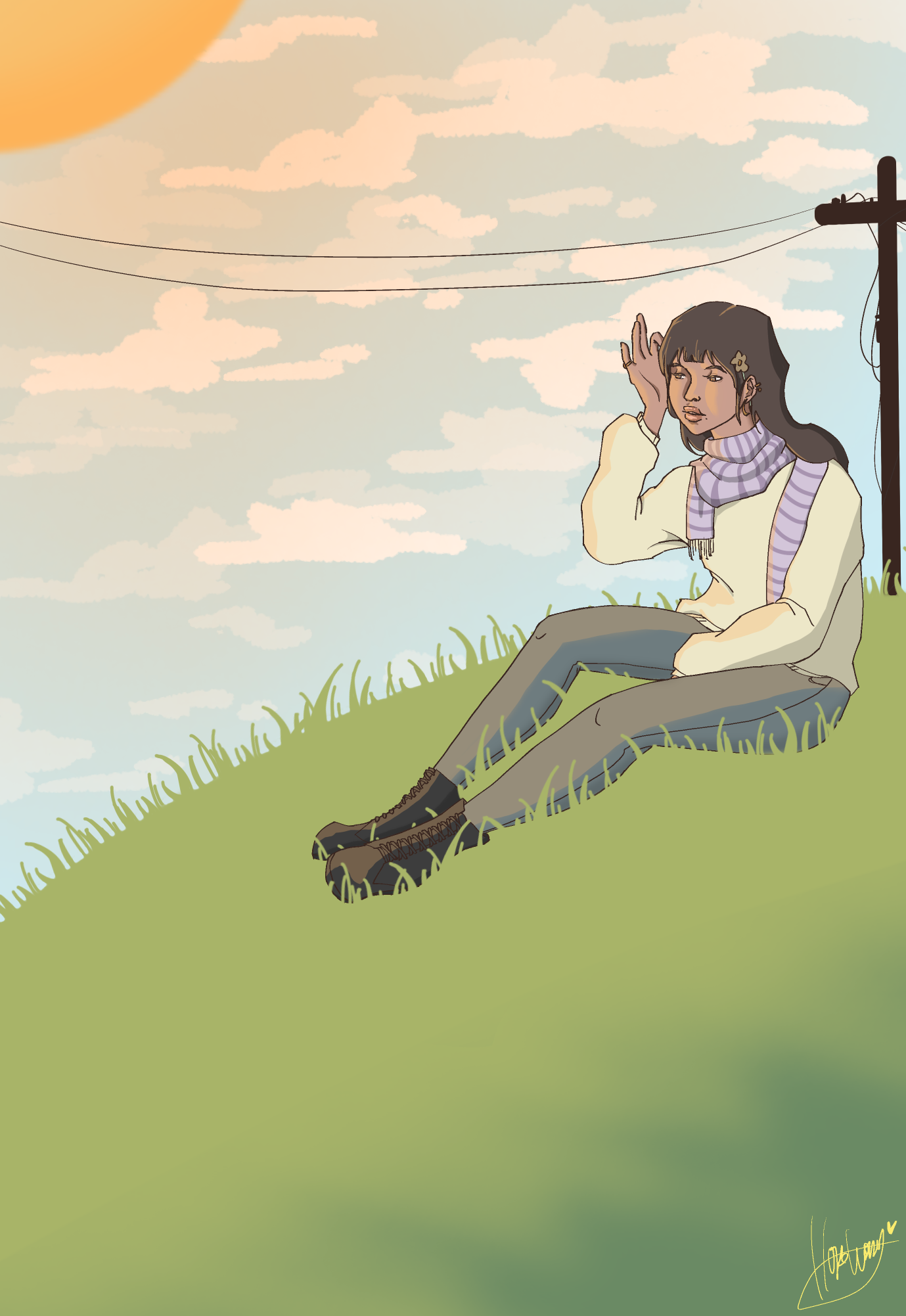 sun sitting - ibisPaint