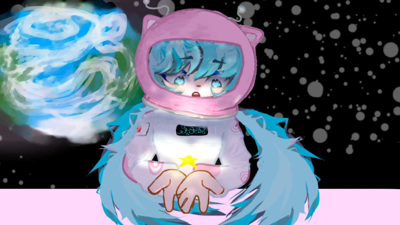 Hatsune Miku in space - ibisPaint