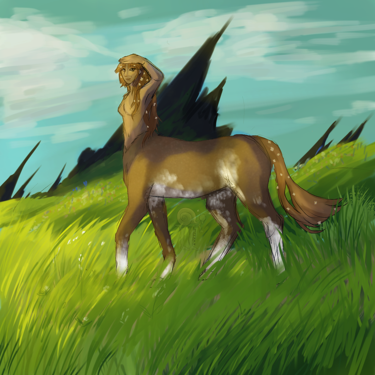 centaur flower on the heath - ibisPaint