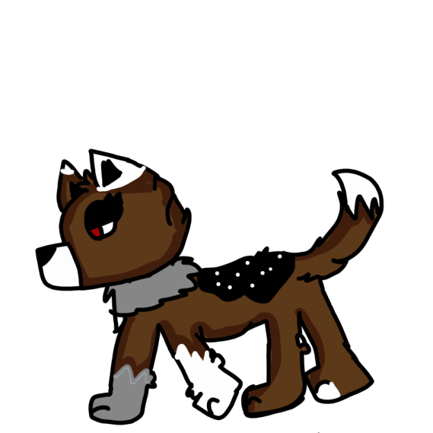 Wolf walking drawing - ibisPaint