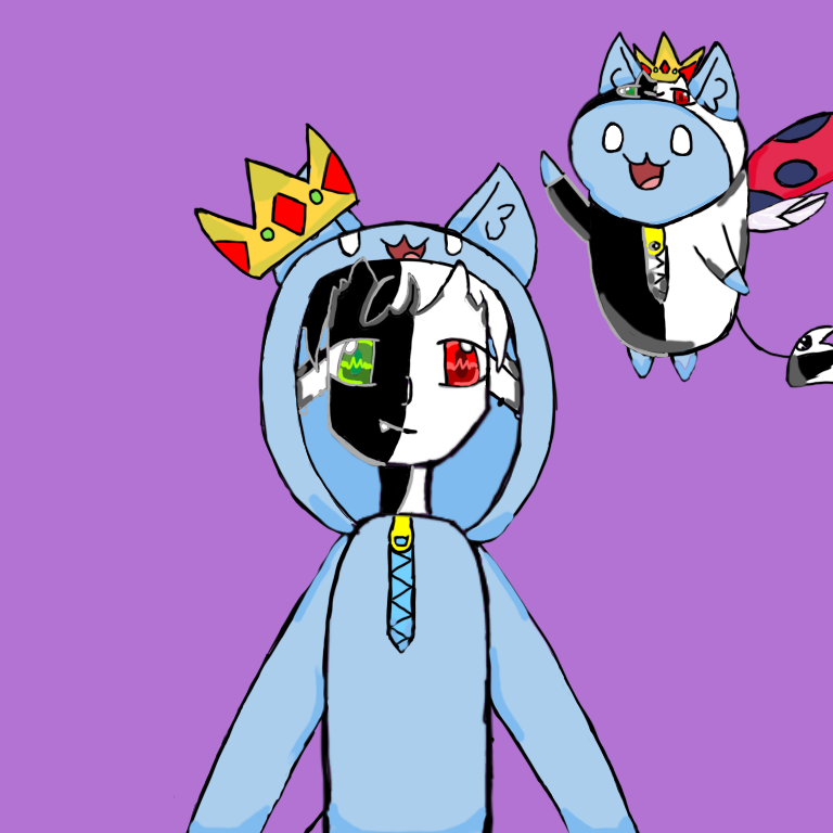 Ranboo and cat bug in pjs - ibisPaint