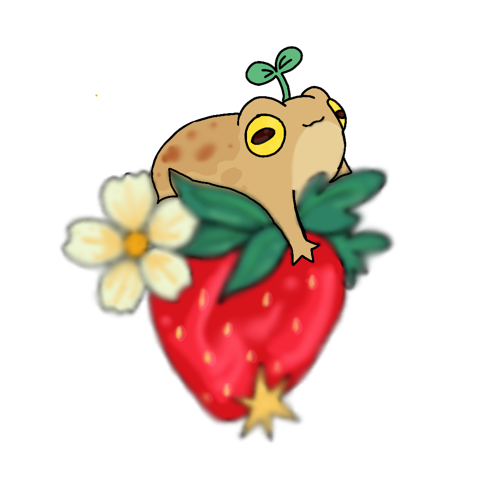 Frog on a strawberry - ibisPaint