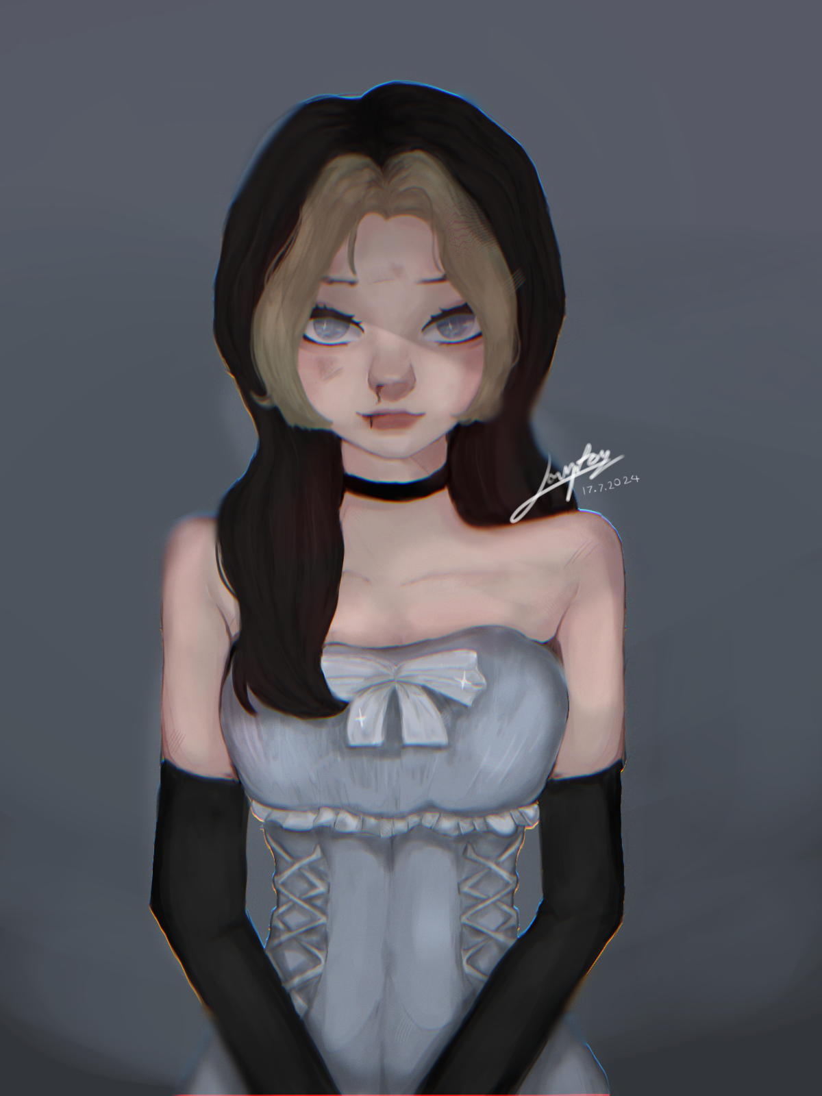 blue corset - ibisPaint