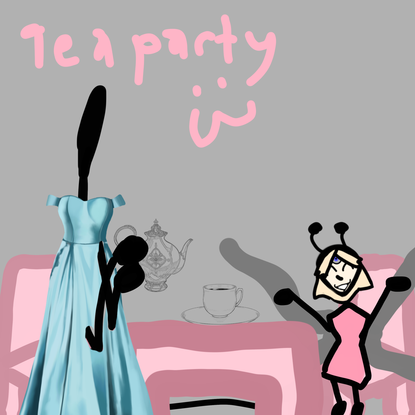 two idiots having a tea party - ibisPaint