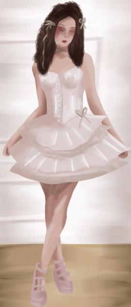 cute lady in a cute dress - ibisPaint