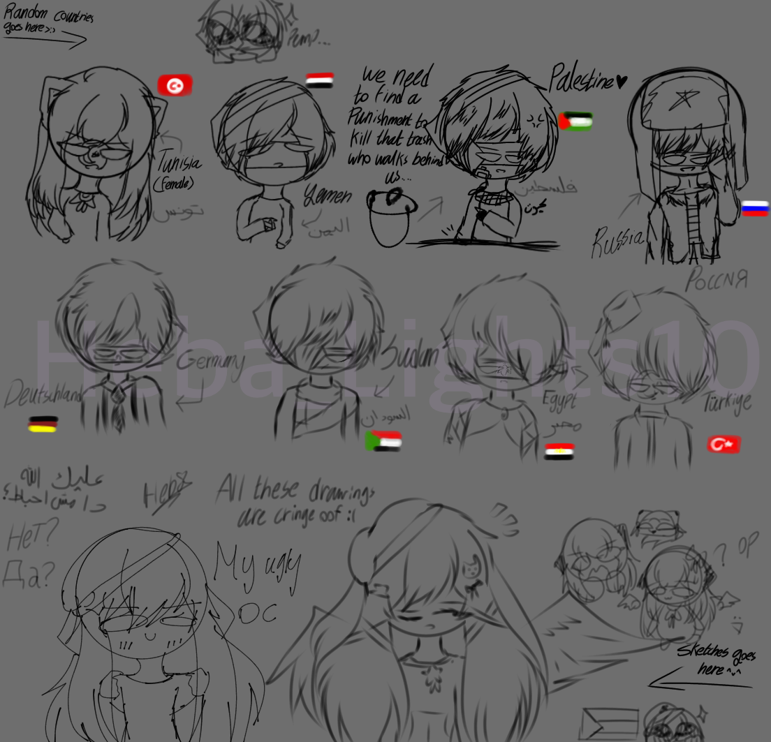 Countryhumans sketches and random things - ibisPaint