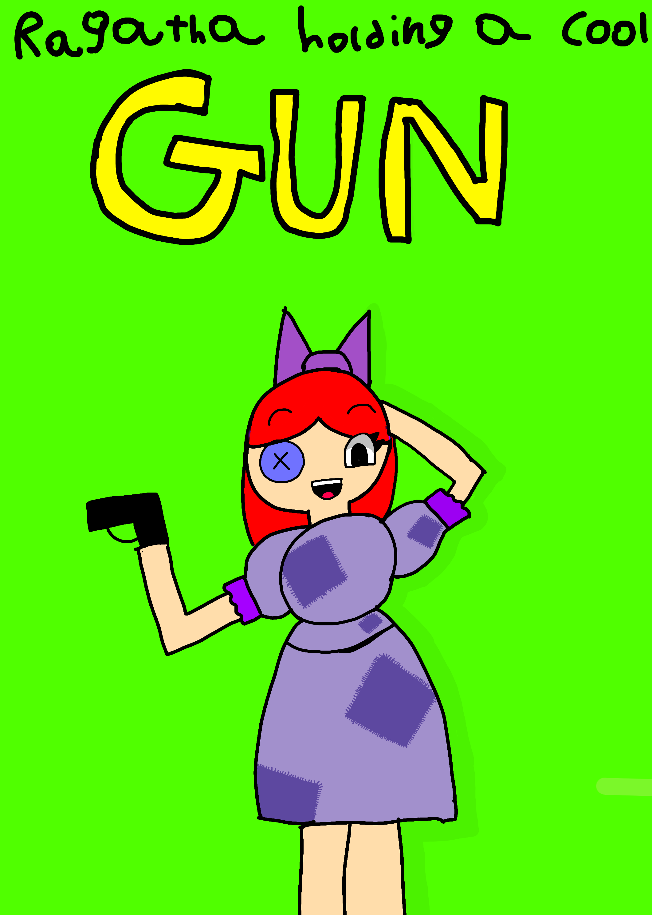 Ragatha holding a cool gun - ibisPaint
