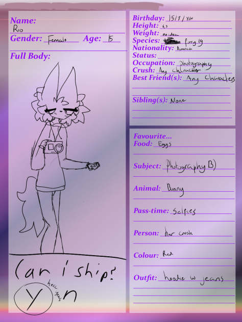 Social media character sheet entry - ibisPaint