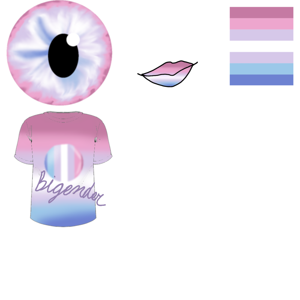 BIGENDER PRIDE 🩷🩷💜🤍💜🩵💙 - ibisPaint