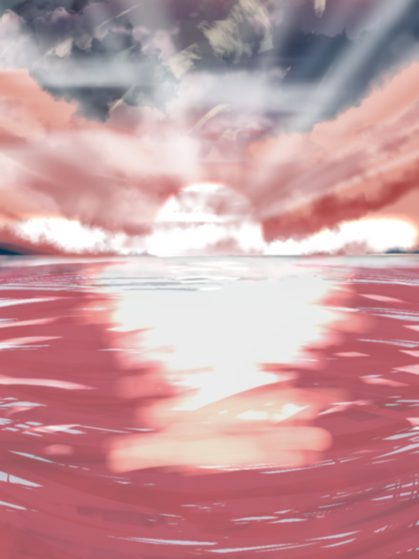 夕焼けと海 Sunset and sea - ibisPaint
