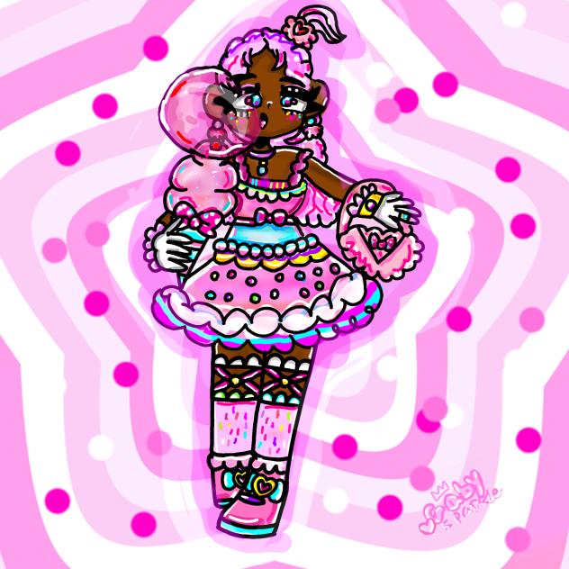 sweet cute cotton candy girl - ibisPaint