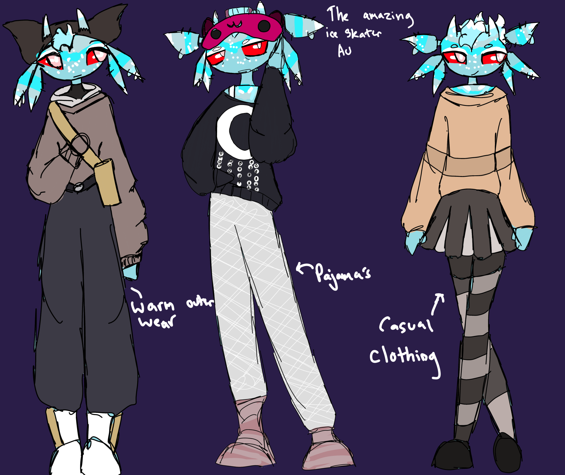 Gibli the amazing ice skating au outfits - ibisPaint