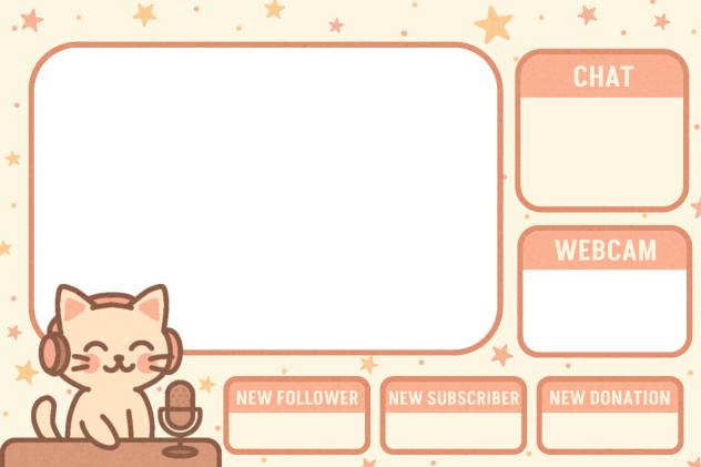 Cute live streaming overlay 4 - ibisPaint
