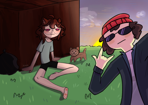 колбасик с кисанькай - ibisPaint