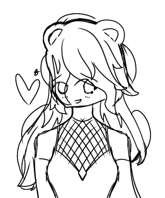 A Cute Panda Girl Sketch - ibisPaint