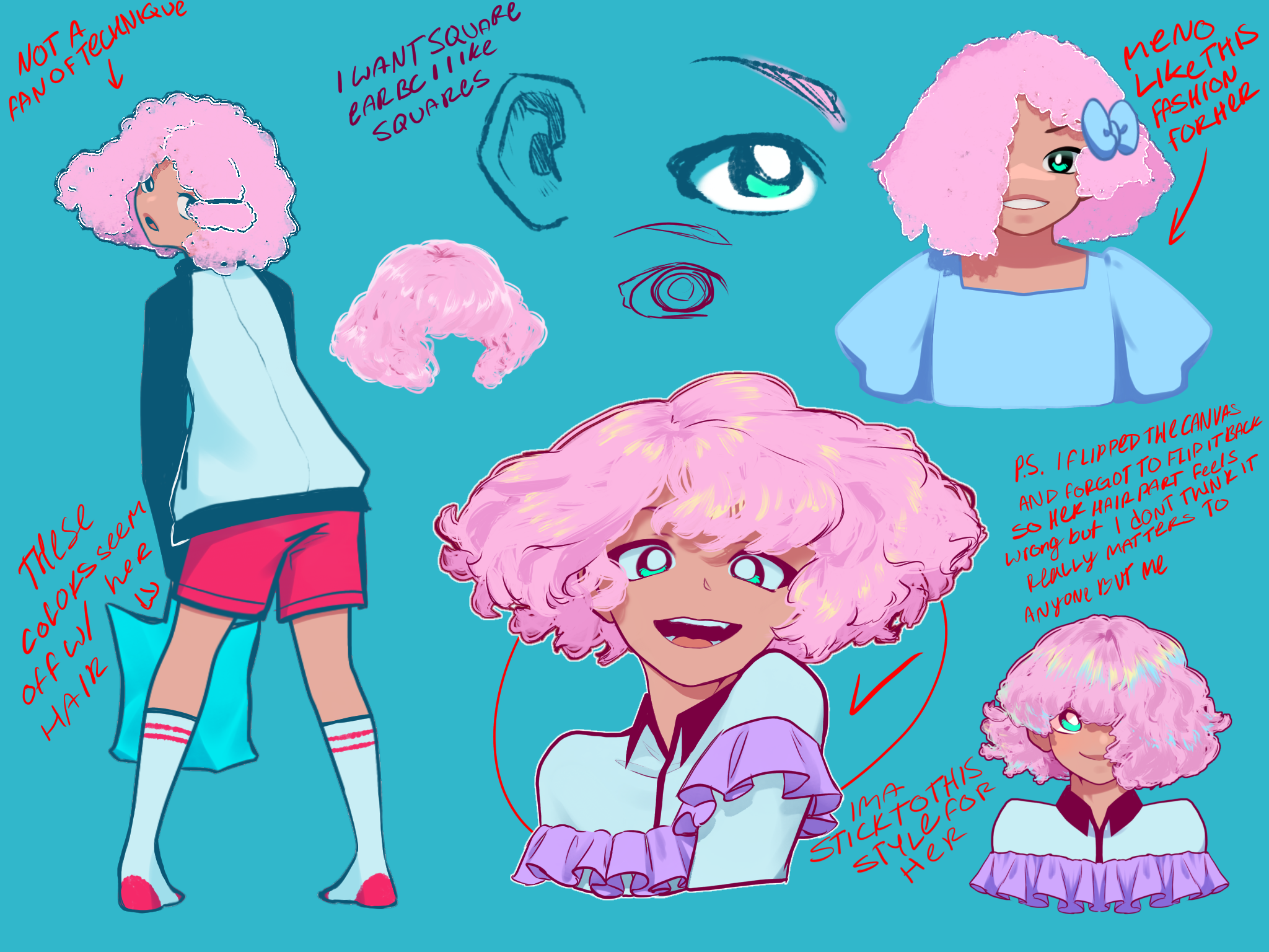 pink oc experimental spread - ibisPaint