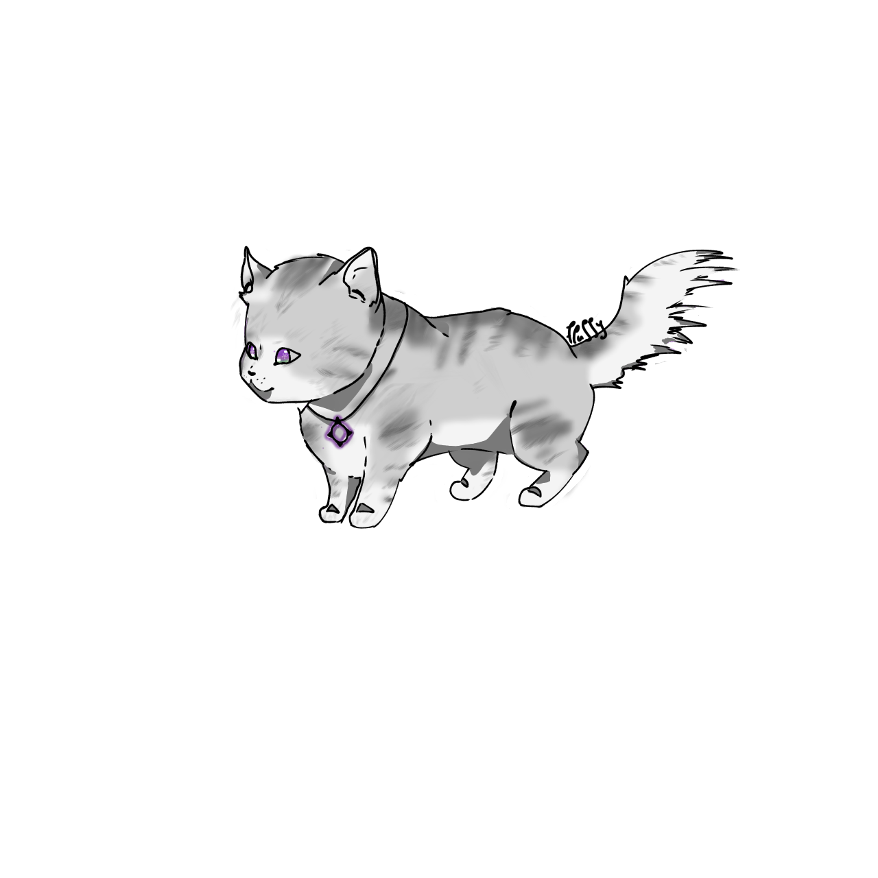 Demonic Little Gray Cat game character - ibisPaint