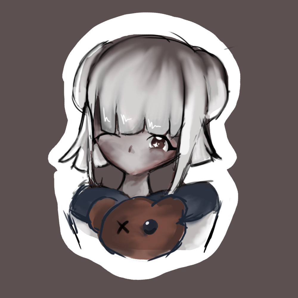 Girl with teddy bear - ibisPaint