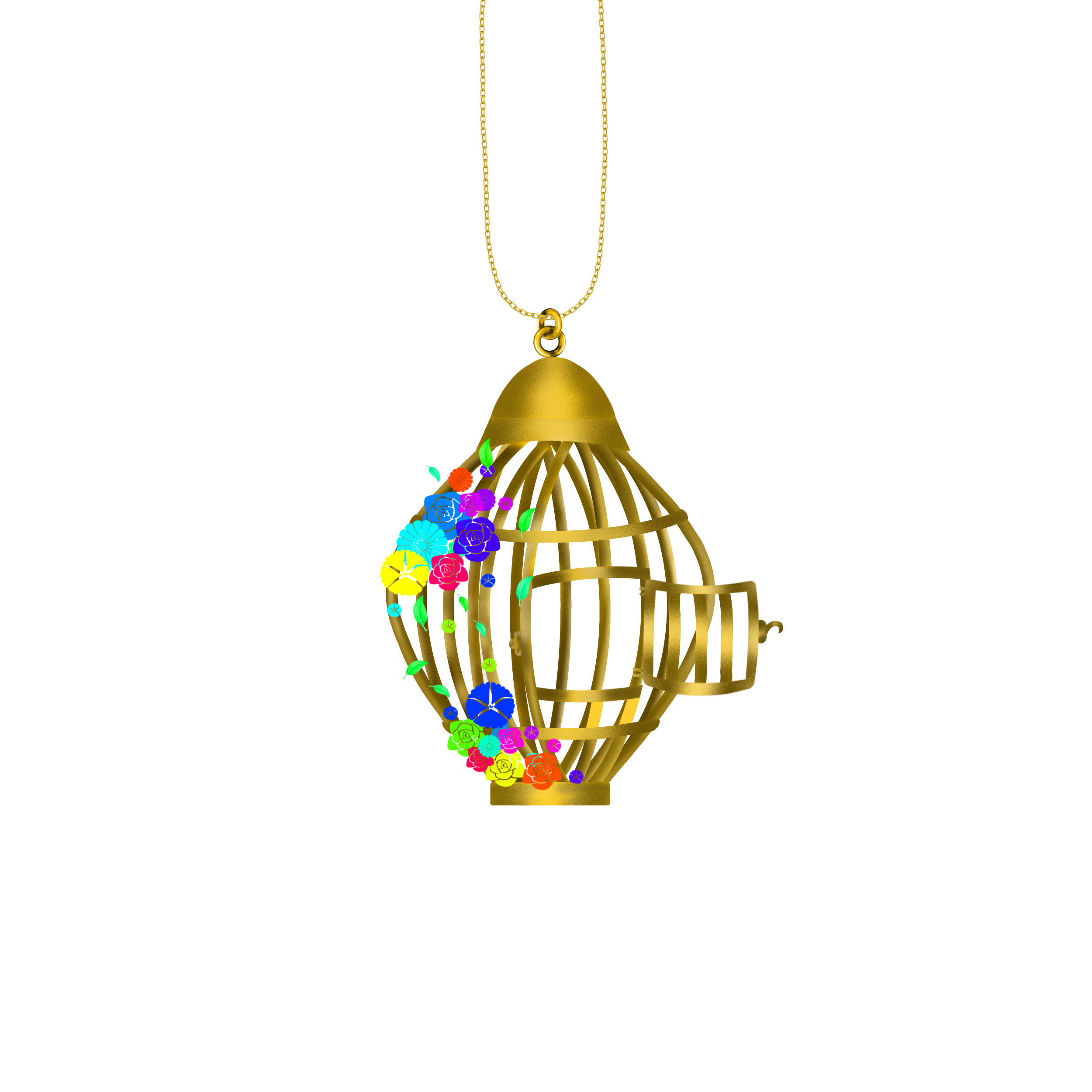 Golden bird cage - ibisPaint
