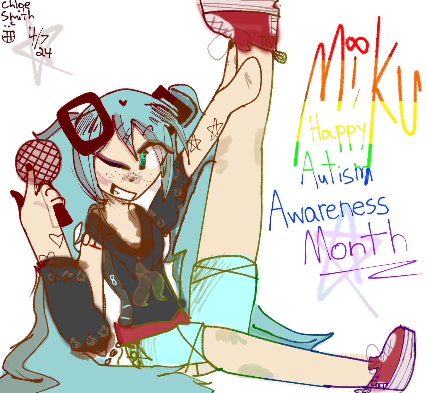 Hatsune Miku AUTISM AWARENESS YAYAYAY - ibisPaint