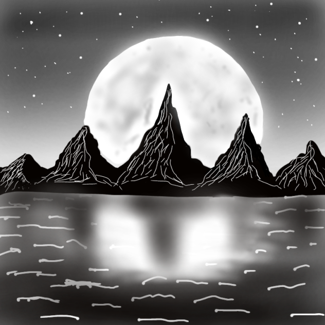 black and white moonlight - ibisPaint