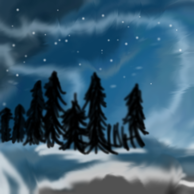 Aurora night sky - ibisPaint