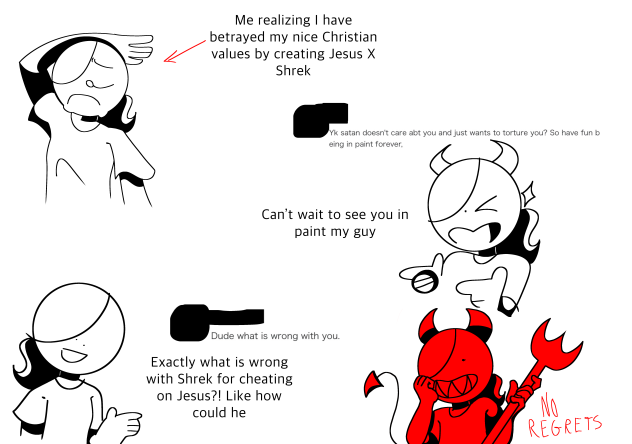 Jesus X Shrek response to hate - ibisPaint