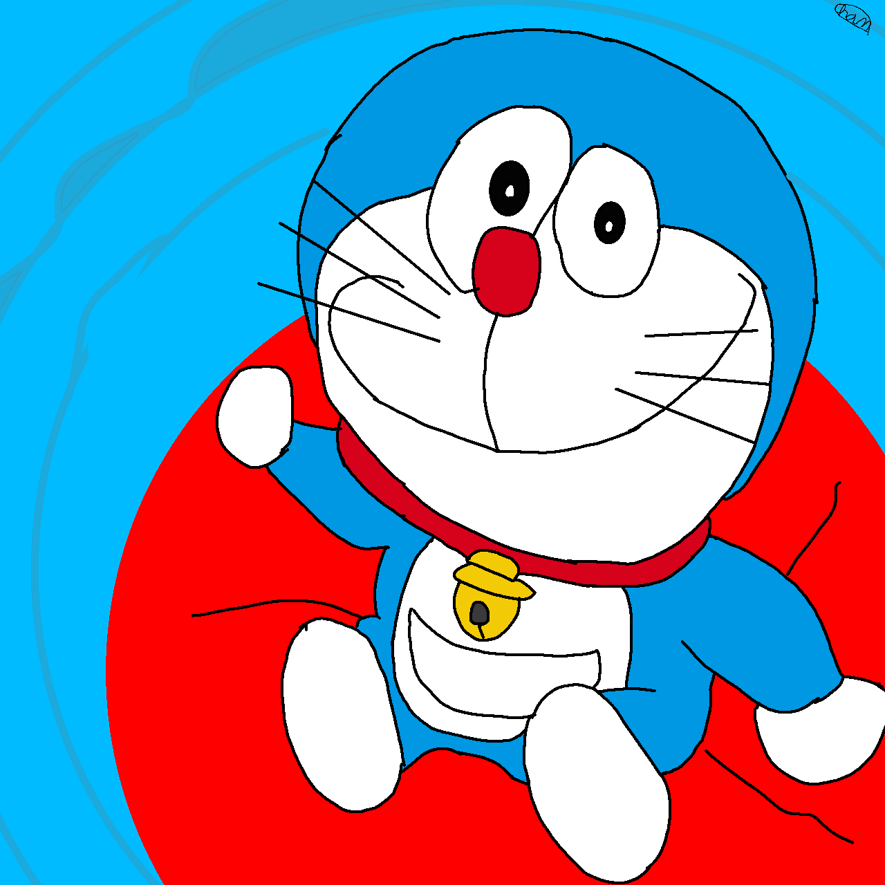 Doraemon on the pool - ibisPaint