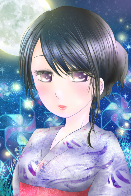 月夜の恋螢(after) - ibisPaint