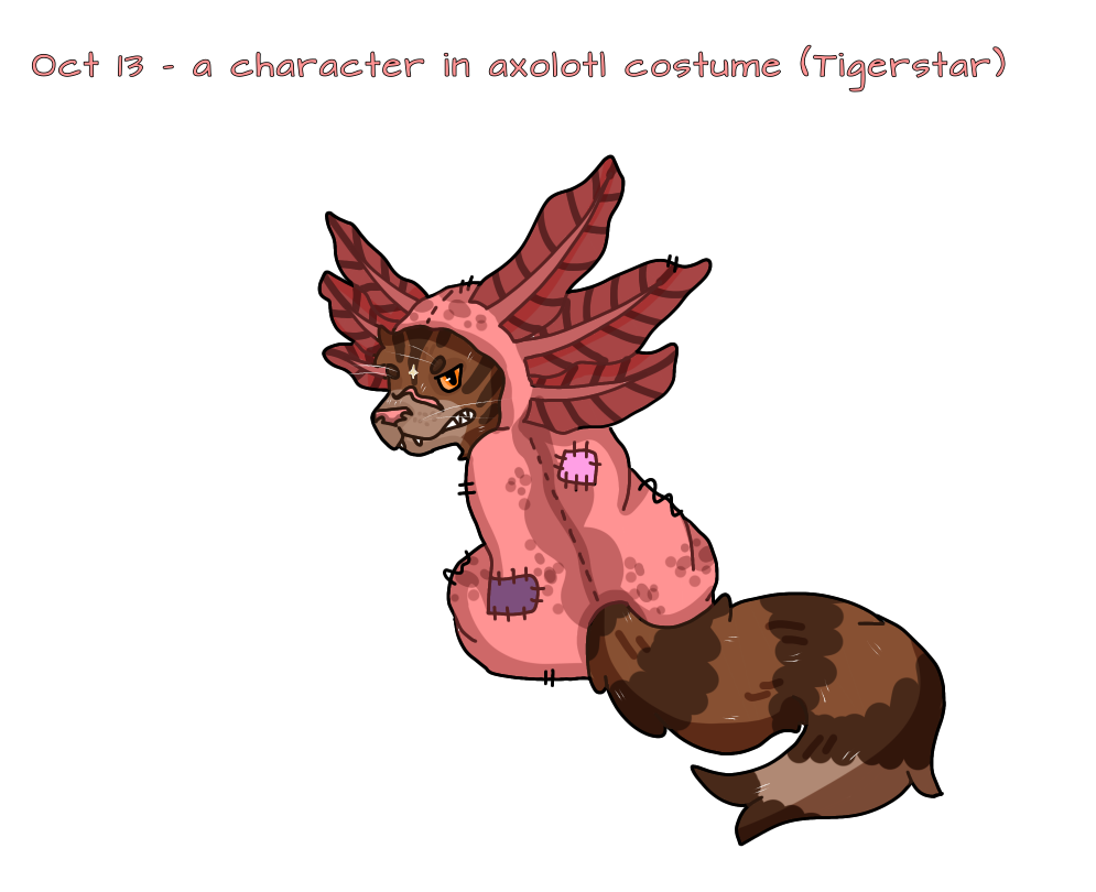 Oct 13 - Tigerstar in axolotl costume - ibisPaint