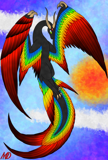 Black rainbow dragon - ibisPaint