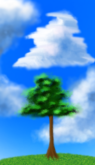 The Tree in Sunny Day - ibisPaint