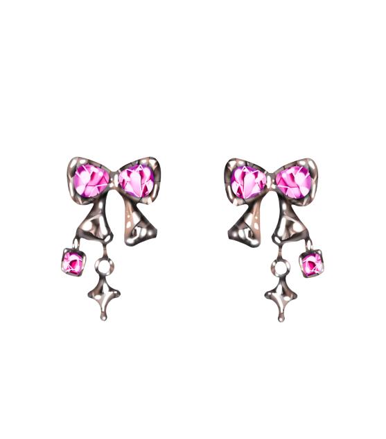 Bowknot stud earrings Y2K - ibisPaint