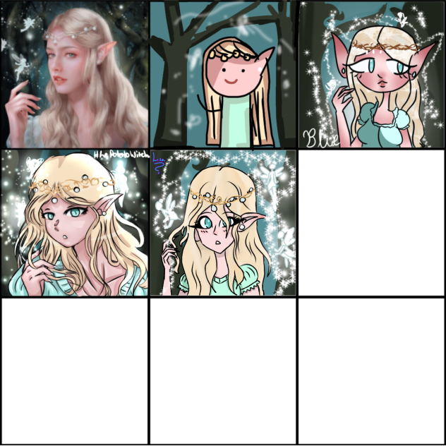 9 dice 1 fairy girl in several ways - ibisPaint
