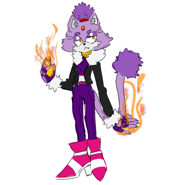 blaze the cat redesign (sketch) - ibisPaint