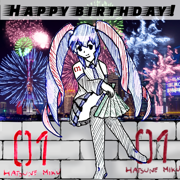 Happy BIRTHDAY MIKU♪ - ibisPaint