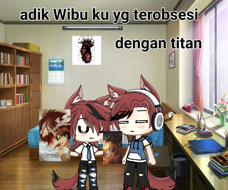 adik Wibu ku yg terobsesi dgn titan - ibisPaint