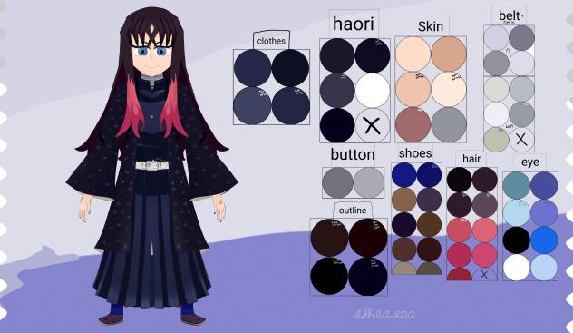 Main character color sheet kny oc - ibisPaint
