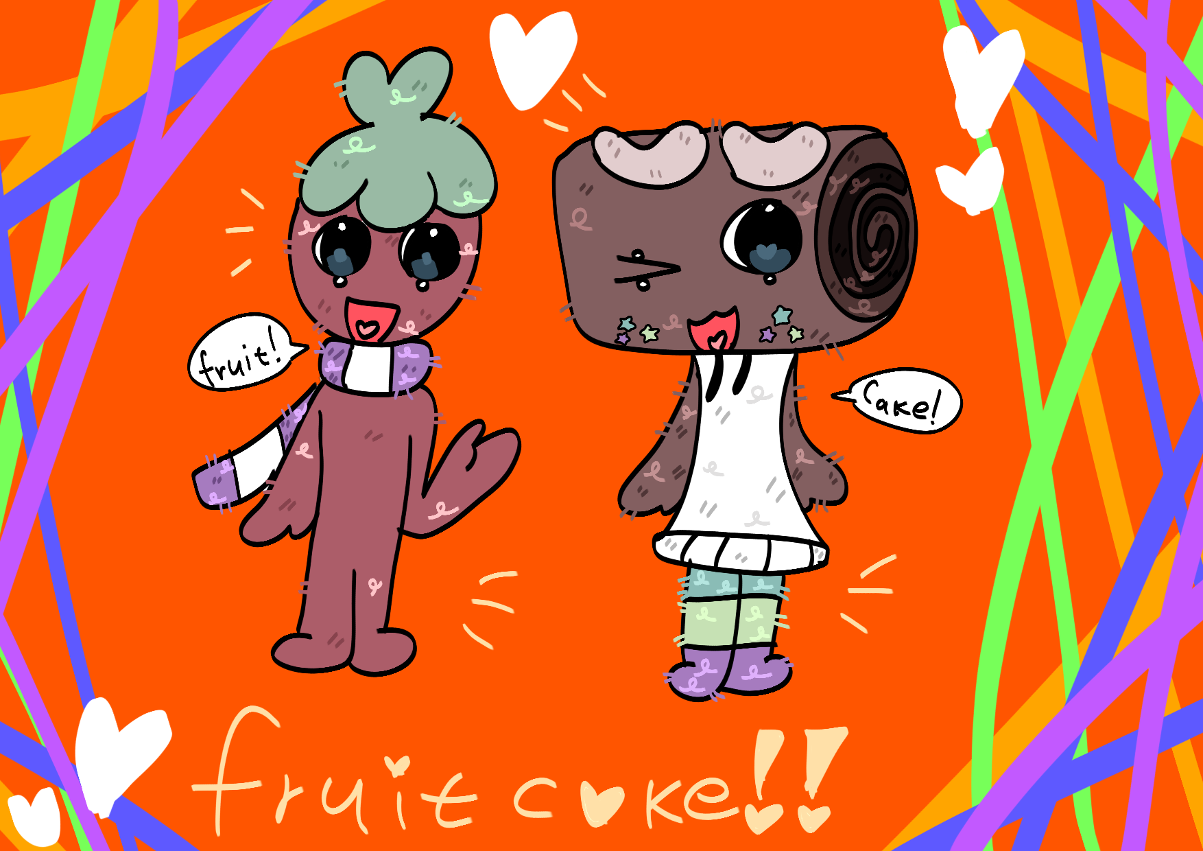 fruit cake in cute style!!🍓🍰 - ibisPaint