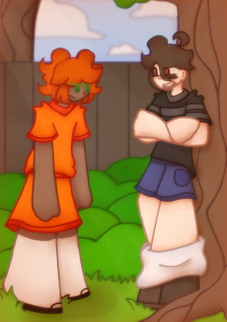 C.C and Pigtail Girl Talking - ibisPaint