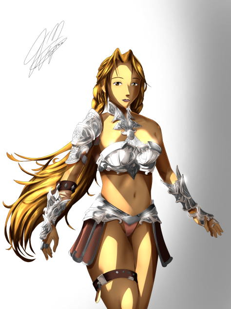 fantasy warrior woman - ibisPaint