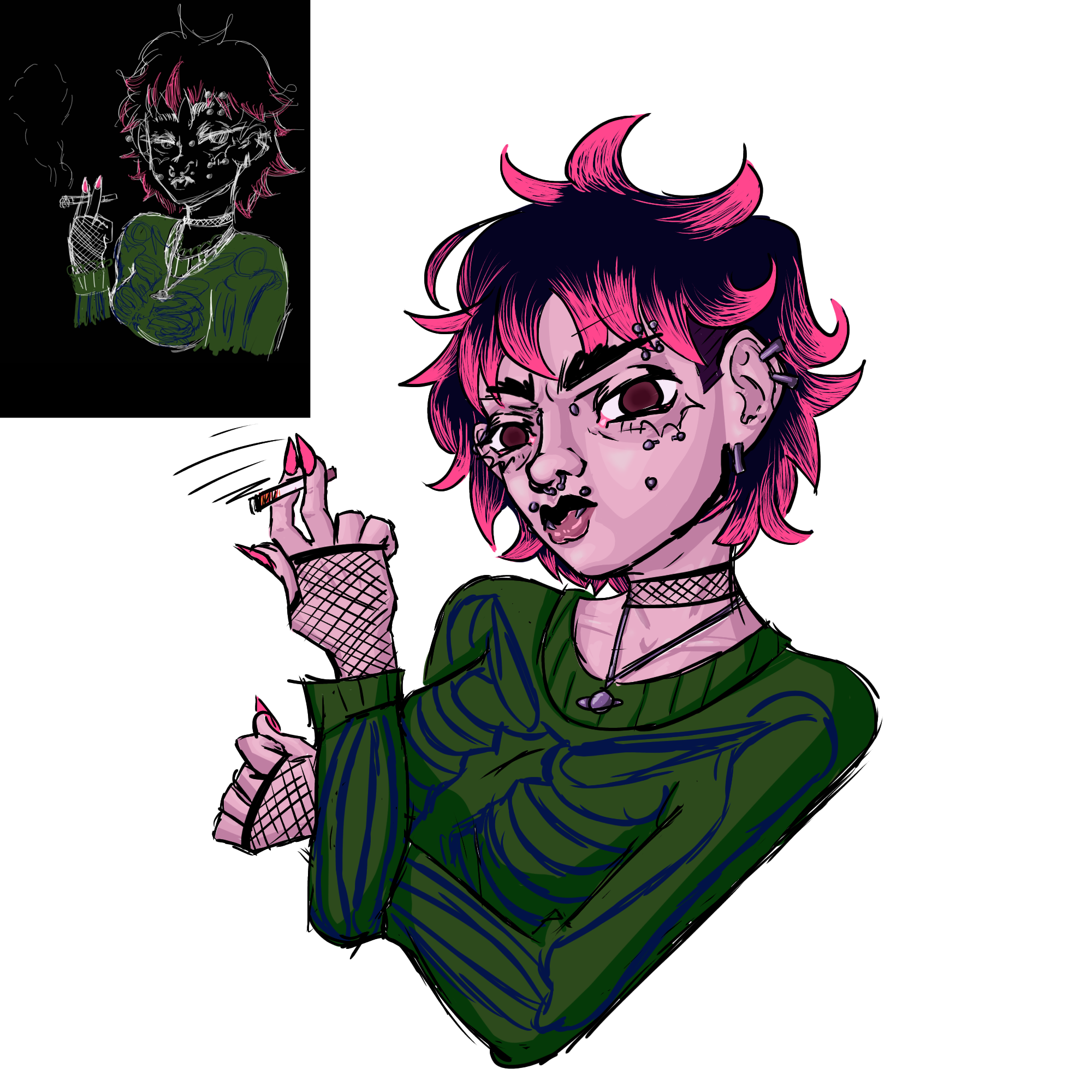 random emo chic (redraw) - ibisPaint